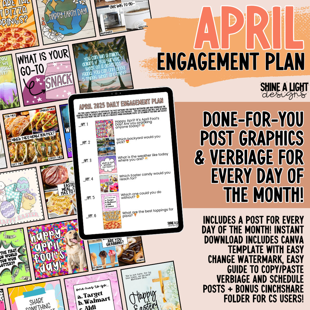 Monthly Engagement Bundles (Graphics + Verbiage) – Shine A Light ...
