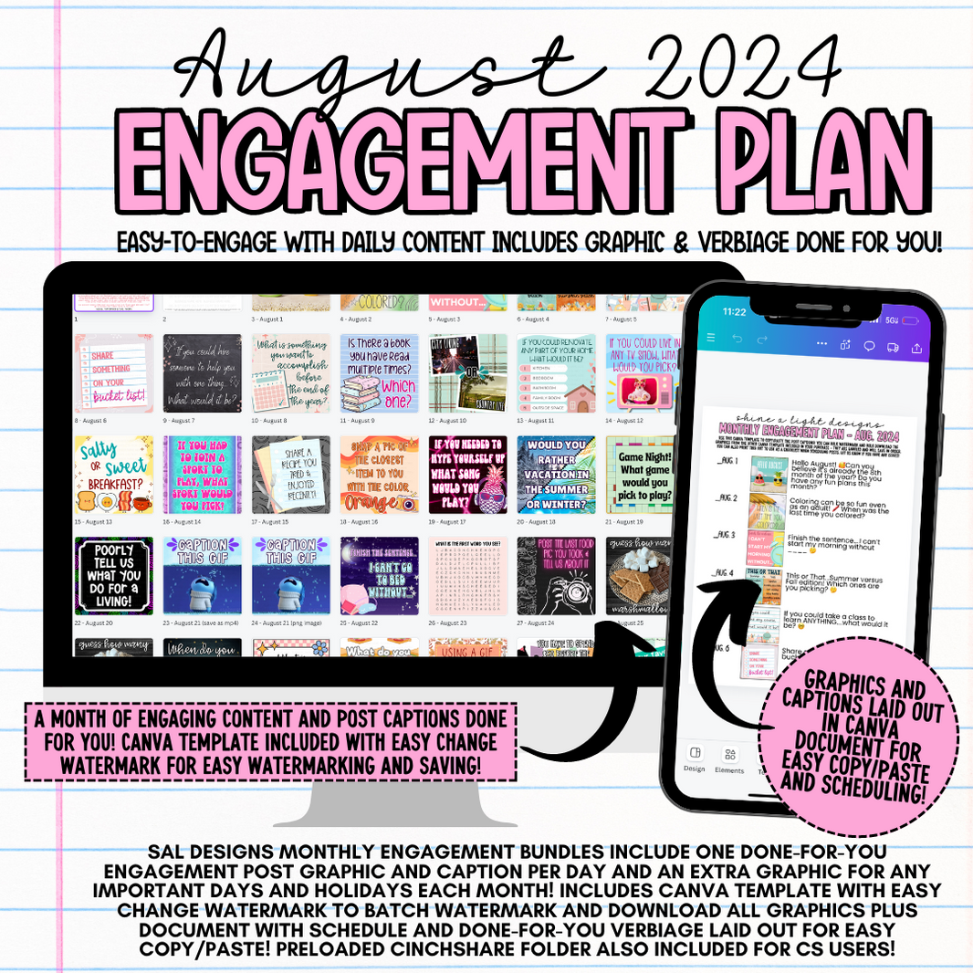 Monthly Engagement Bundles (Graphics + Verbiage) – Shine A Light ...