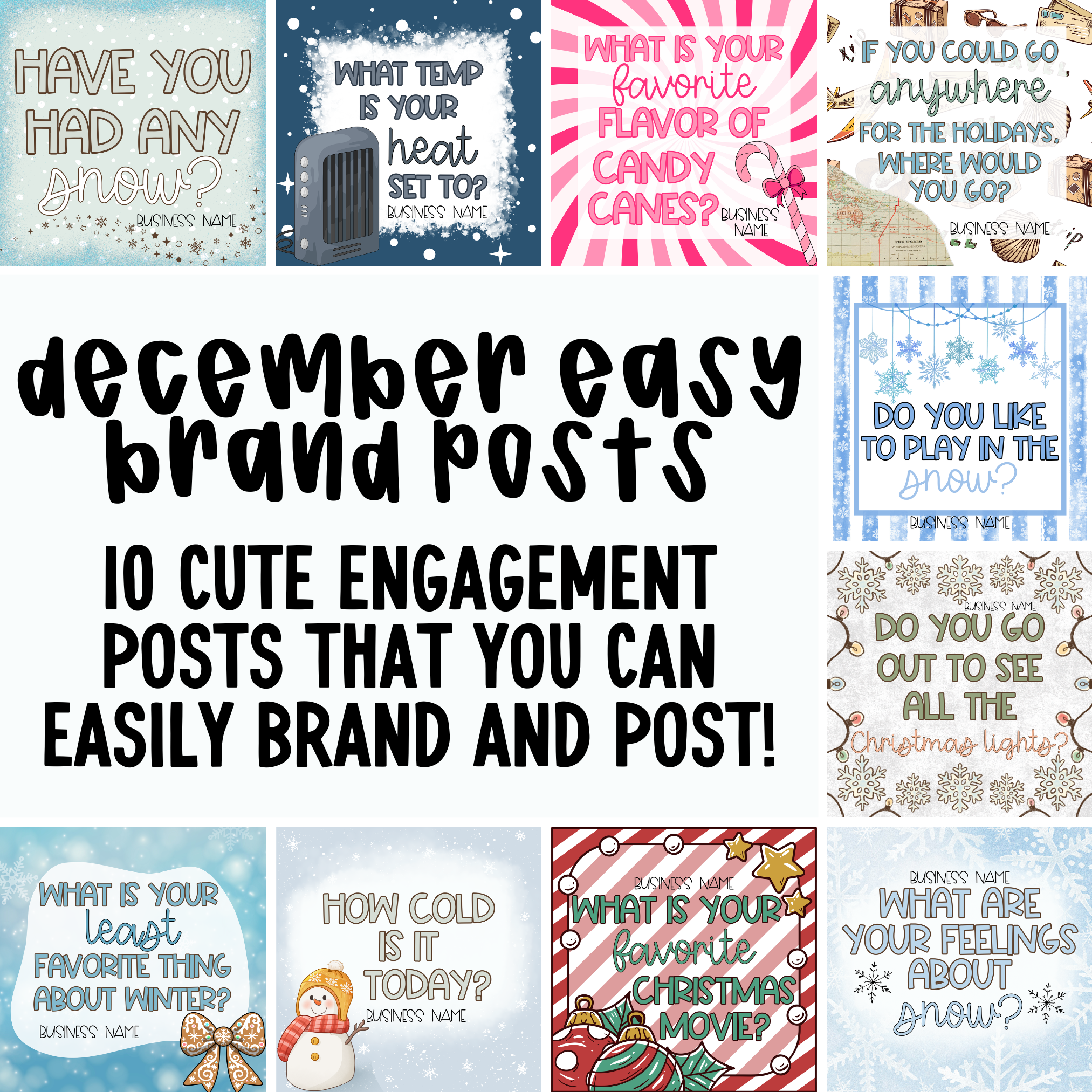 December 2025 Easy Brand Posts – Shine A Light Graphic Design