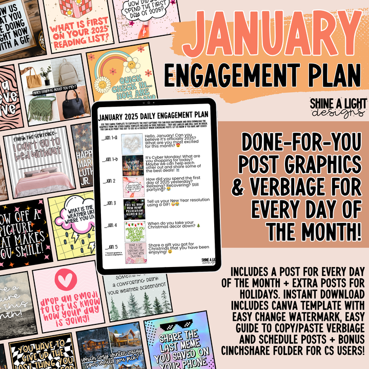 Monthly Engagement Bundles (Graphics + Verbiage) – Shine A Light ...