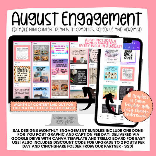 Monthly Engagement Bundles (Graphics + Verbiage) – Shine A Light ...