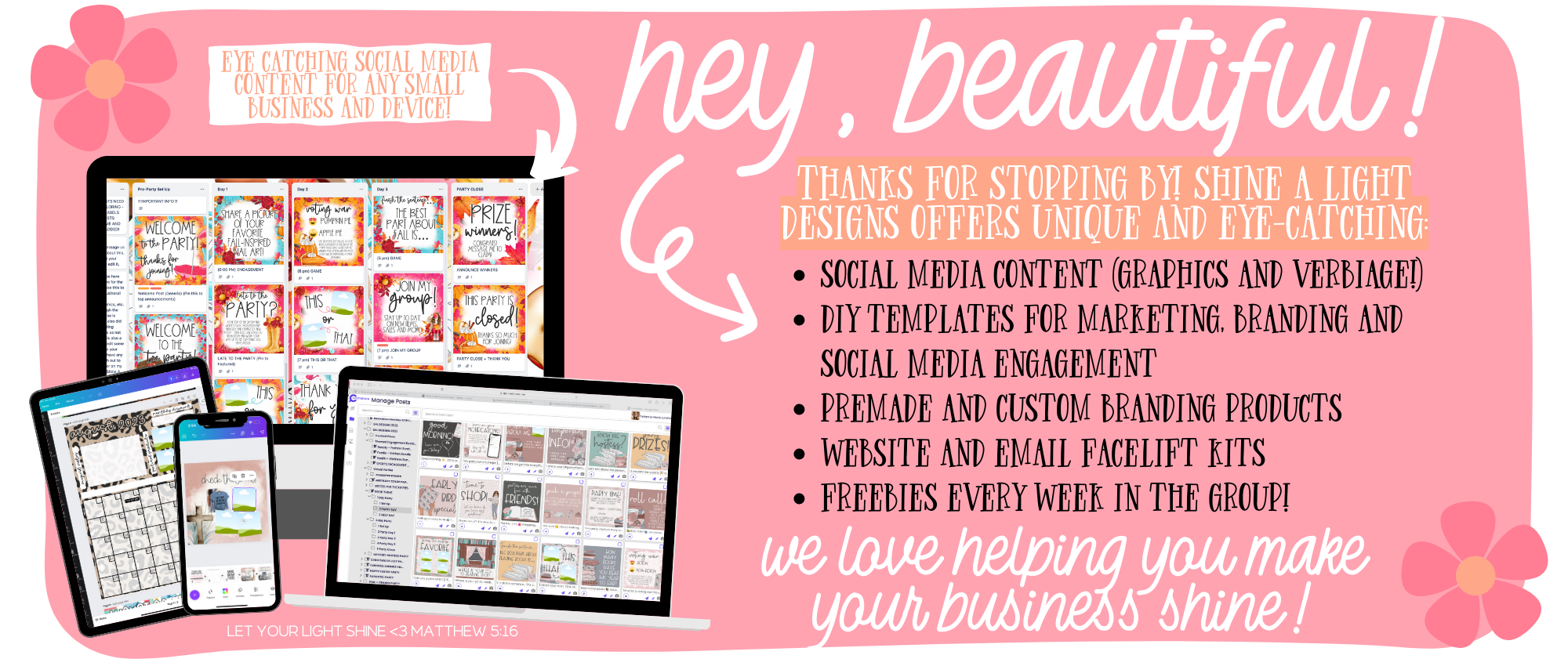 Shine A Light Designs Social Media, Party Graphics + Branding Tools ...